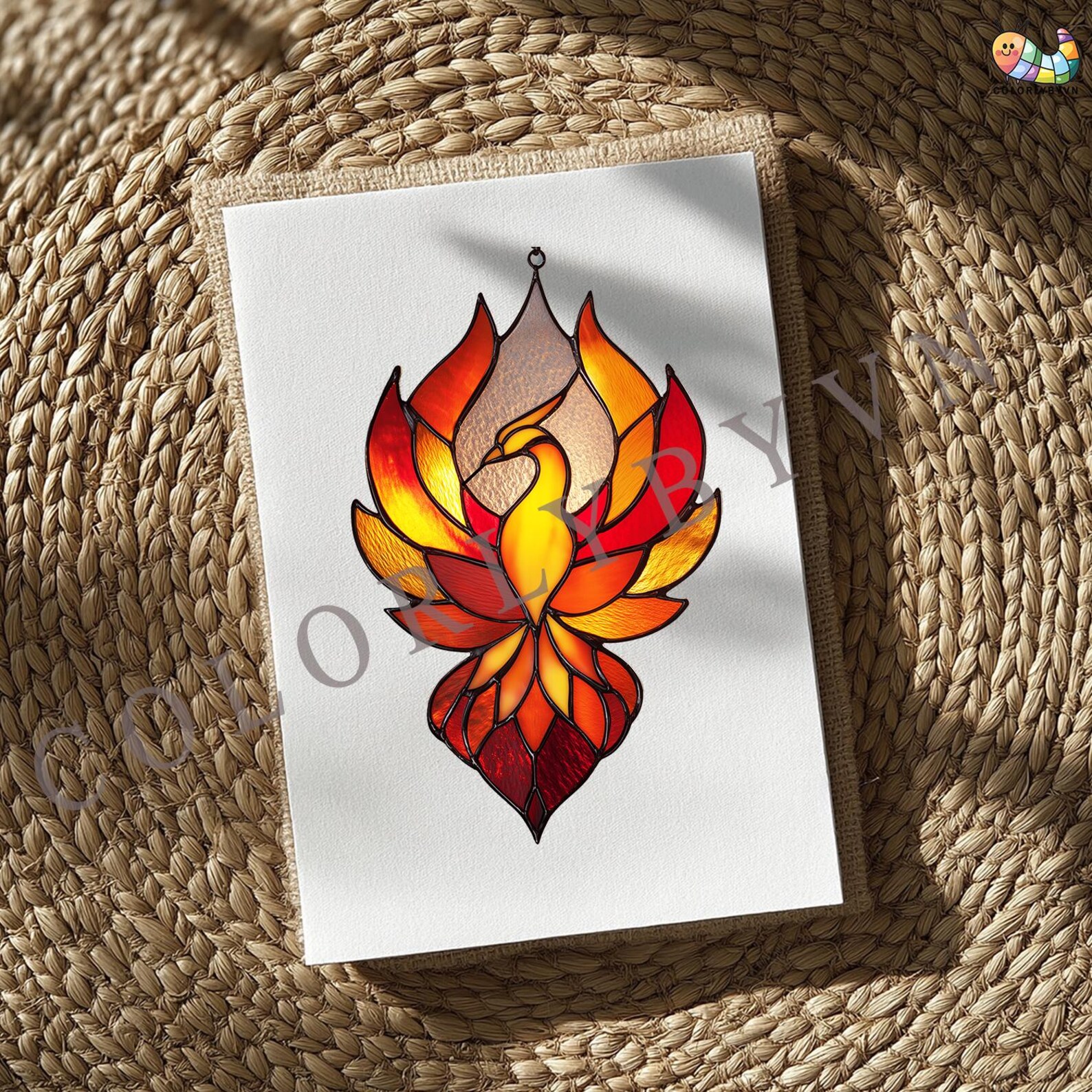 Phoenix Stained Glass Pattern, Mythical Creature Diy Glass Art, Fire ...