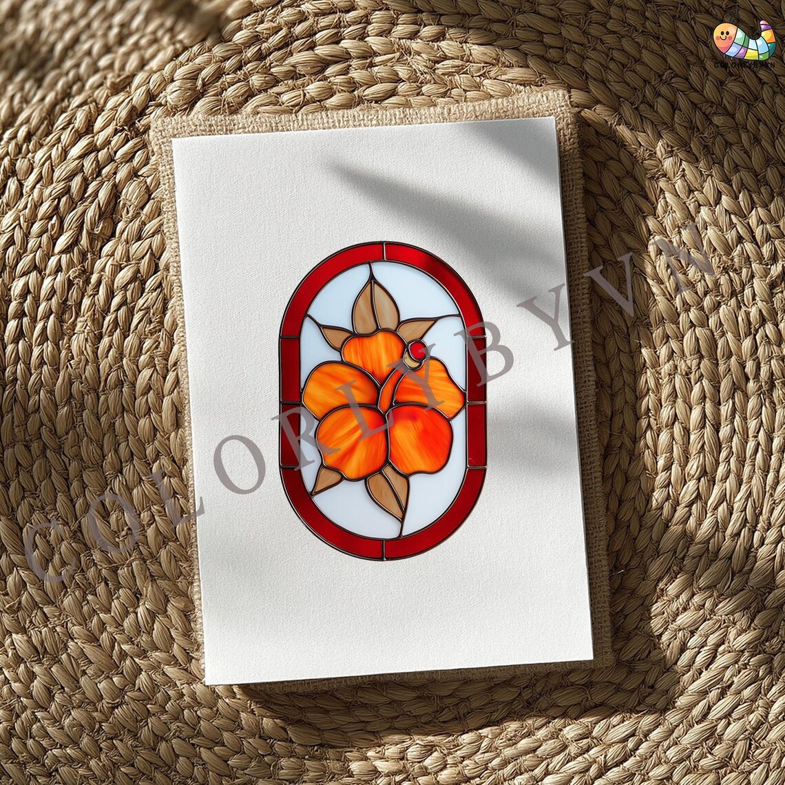 Hibiscus Stained Glass Pattern, Tropical Floral Suncatcher Template ...