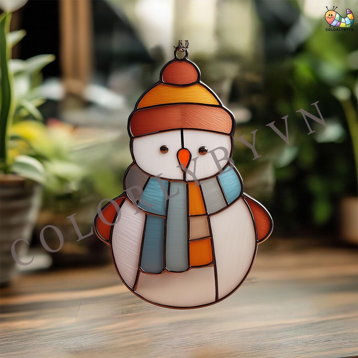 Snowman Stained Glass Pattern, Christmas Suncatcher Template, Winter ...