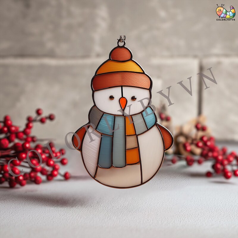 Small Snowman Suncatcher - Etsy