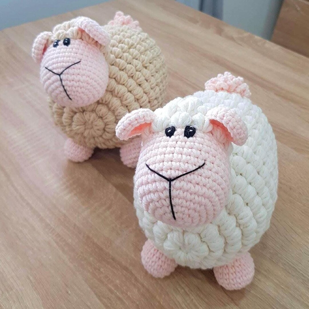 Crochet Sheep Plush – Handmade Amigurumi Lamb Toy – Soft Wool Animal ...