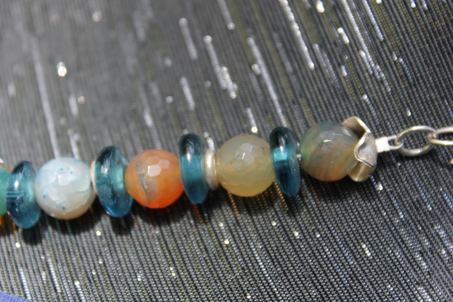 Greektwist Necklace of Greek Ceramic Beads Cuprite Agate - Etsy