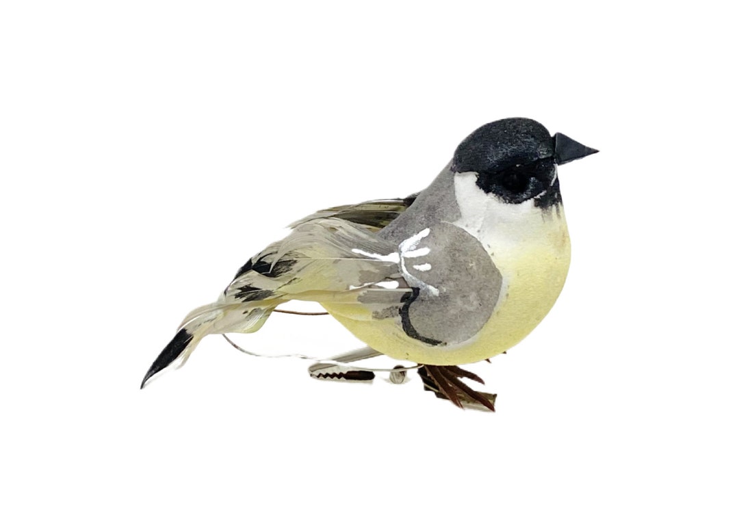 Artificial Decorative Capped Chickadee Feather Bird - Miniatures, Home ...