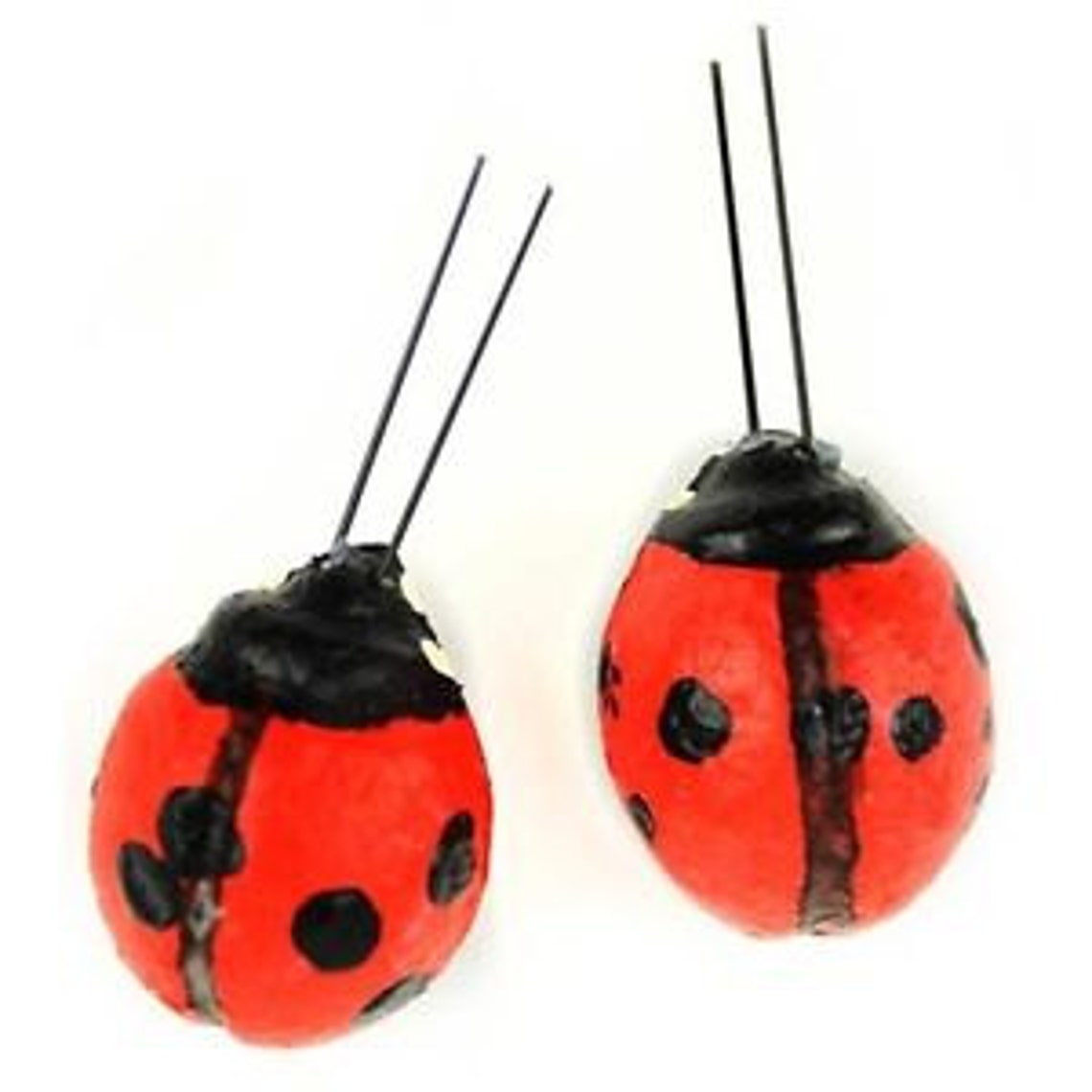 Craft Decor 2 Red Foam Ladybugs ON WIRES 1 Inch | Etsy