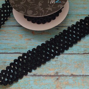 BLACK ELASTIC Waffle Crochet Ribbon 2 Yards X 1.5 Inches - Etsy