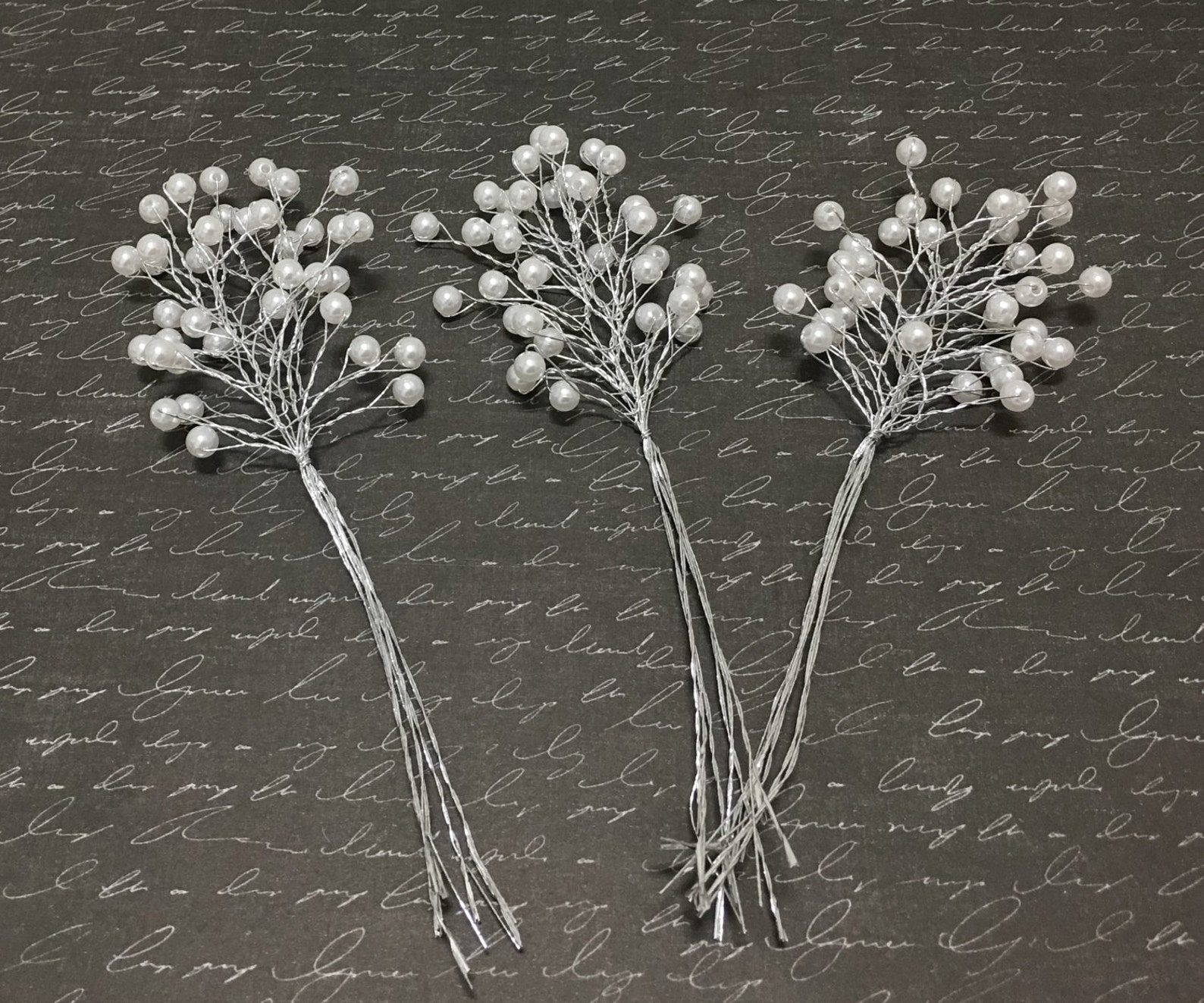 3 Sets 6mm White Pearl Picks - Artificial Flowers, Wedding Picks ...