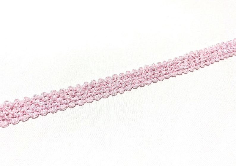 ELASTIC Waffle Crochet Ribbon in Light Pink - 2 Yards X 1.5 Inches ...