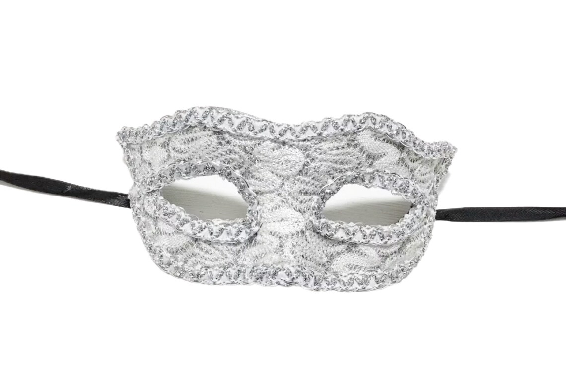 Masquerade Mask - SILVER LACE Half Mask - Costume Party Mask ...