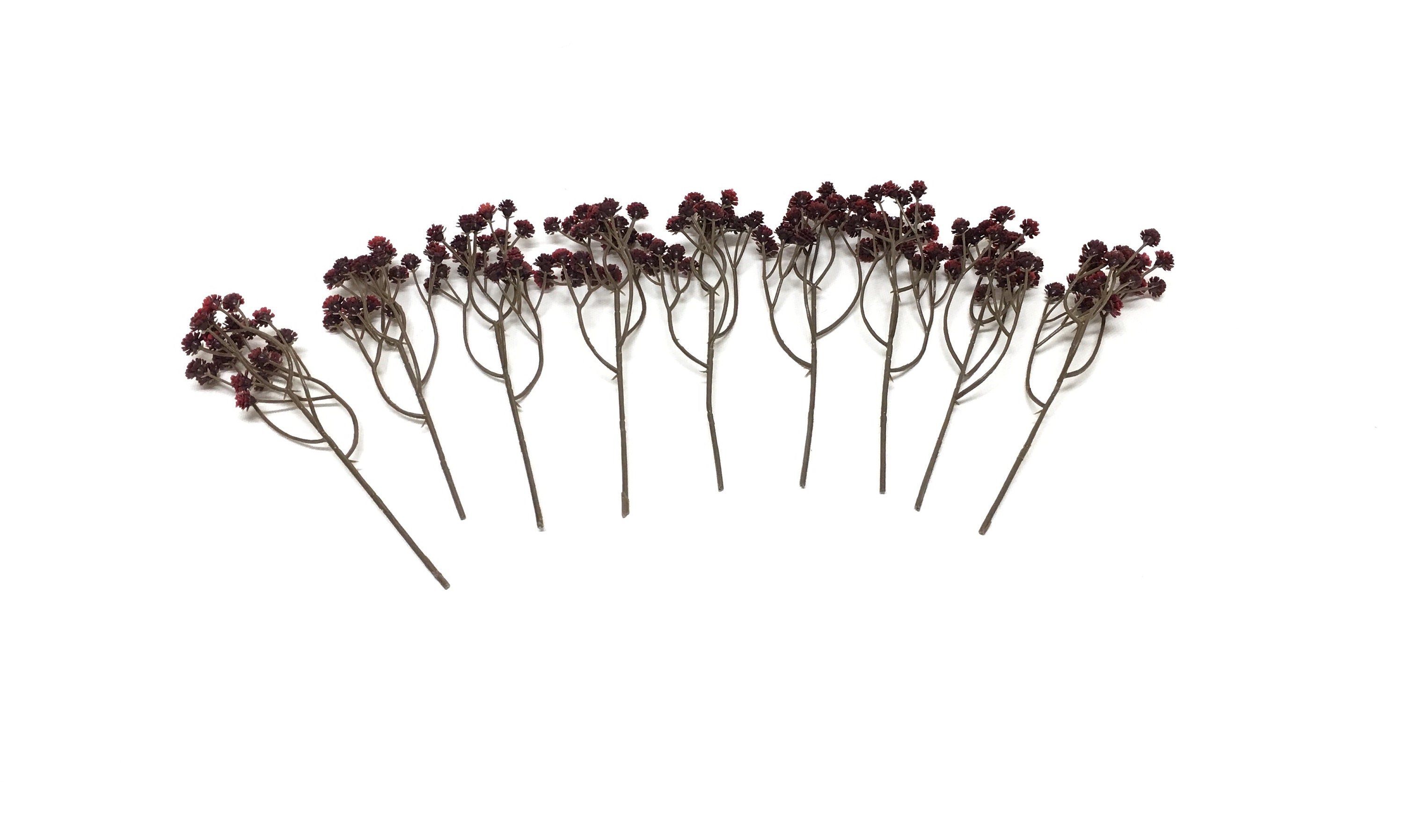 Burgundy RED Plastic Artificial Baby's Breath Clusters - Gypsophila ...