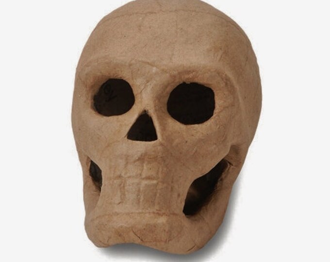3-D Paper Mache Skull - 5.5 Inch for Crafting, Decorations, Halloween ...