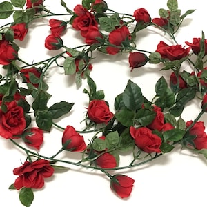6 Ft RED Rose GARLAND - Wedding Crowns, Head Wreaths, Wedding Arbor ...