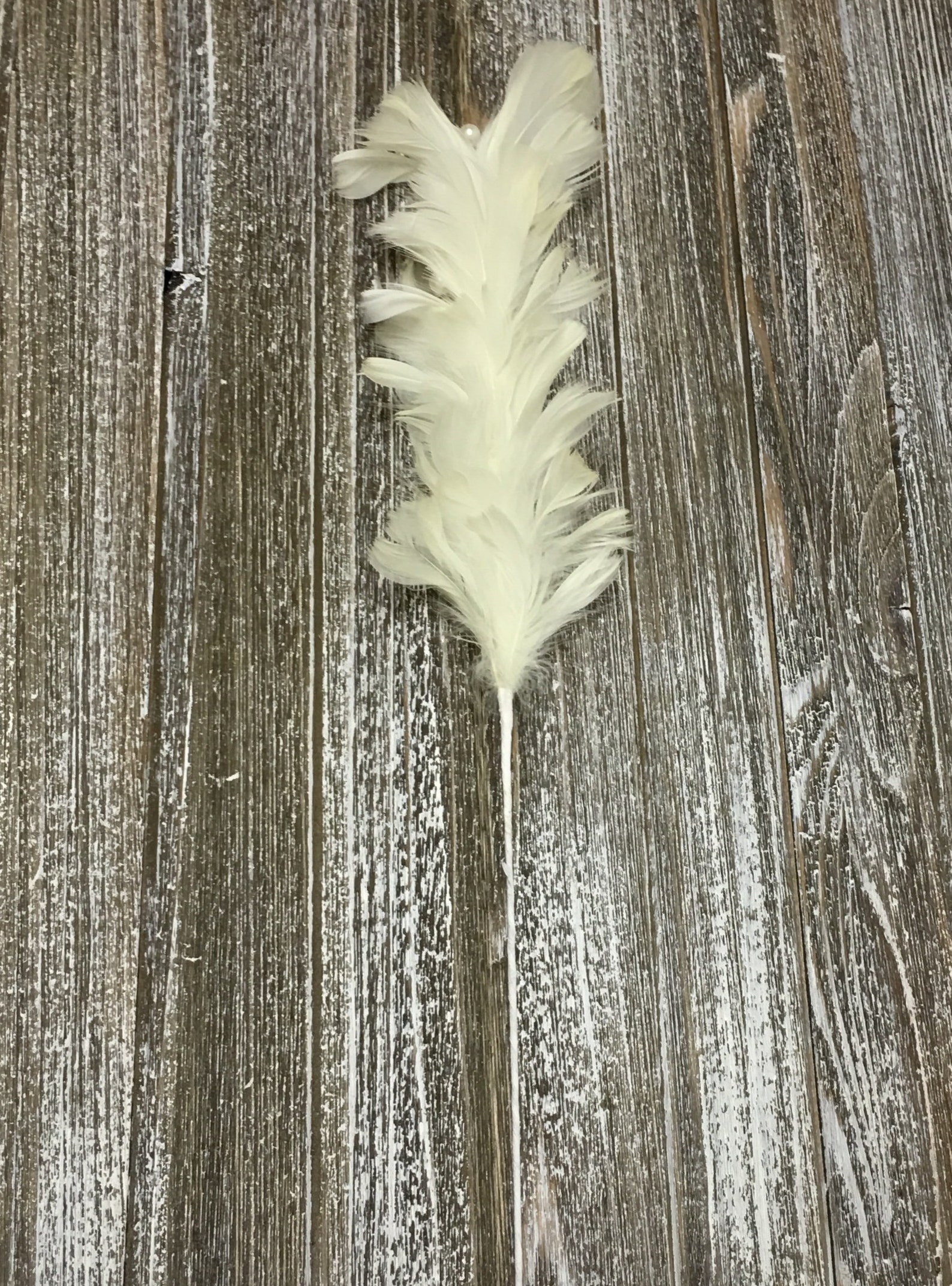 Decorative Goose Feather Floral Stem in CREAM With PEARLS - Etsy