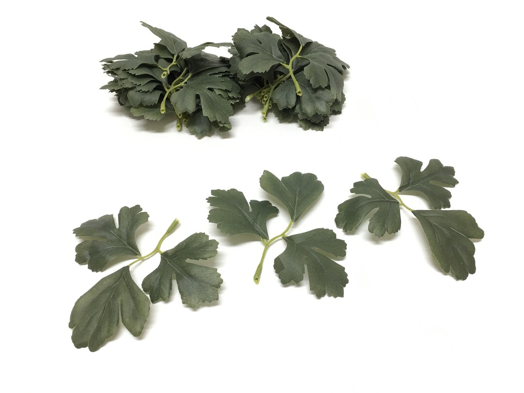 30 Artificial Green RANUNCULUS Leaves Artificial Flowers, Silk Flowers ...