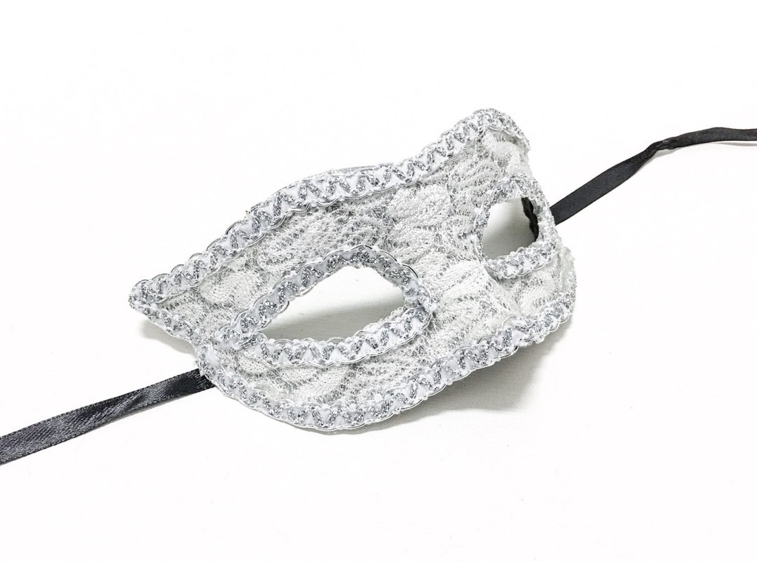 Masquerade Mask - SILVER LACE Half Mask - Costume Party Mask ...