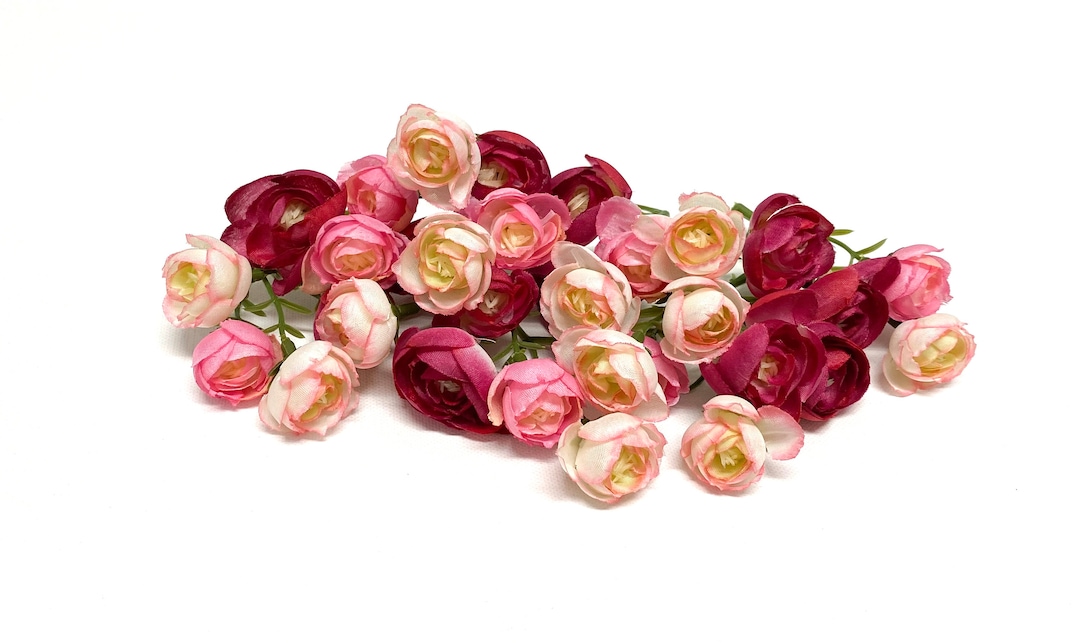 32 Artificial Ranunculus Shades of Pink and Fuchsia - Artificial ...