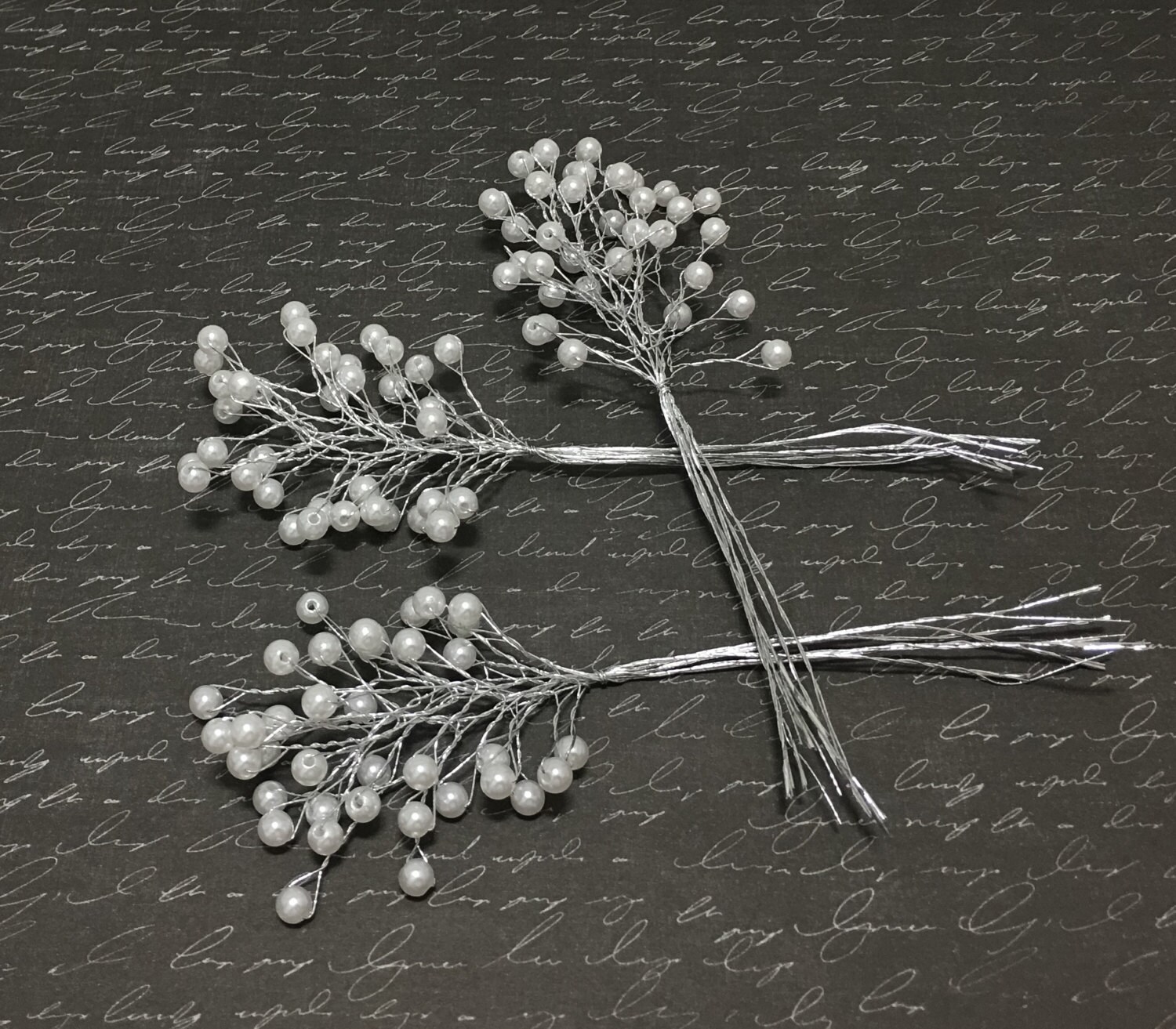 3 Sets 6mm White Pearl Picks - Artificial Flowers, Wedding Picks ...