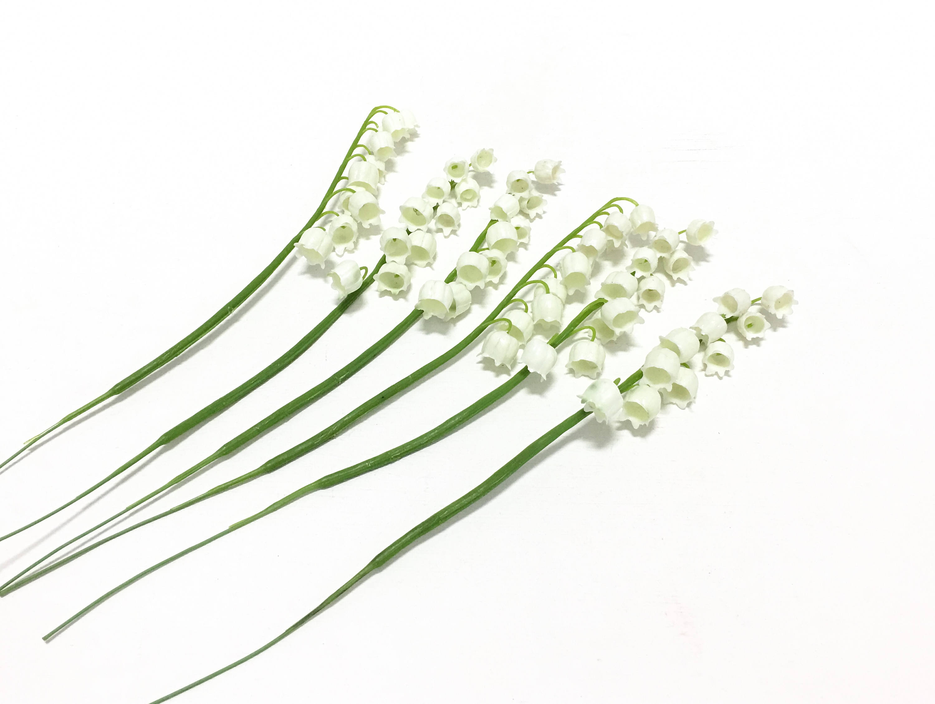6 Plastic Lily of the Valley Flower Stems - Artificial Flowers ...