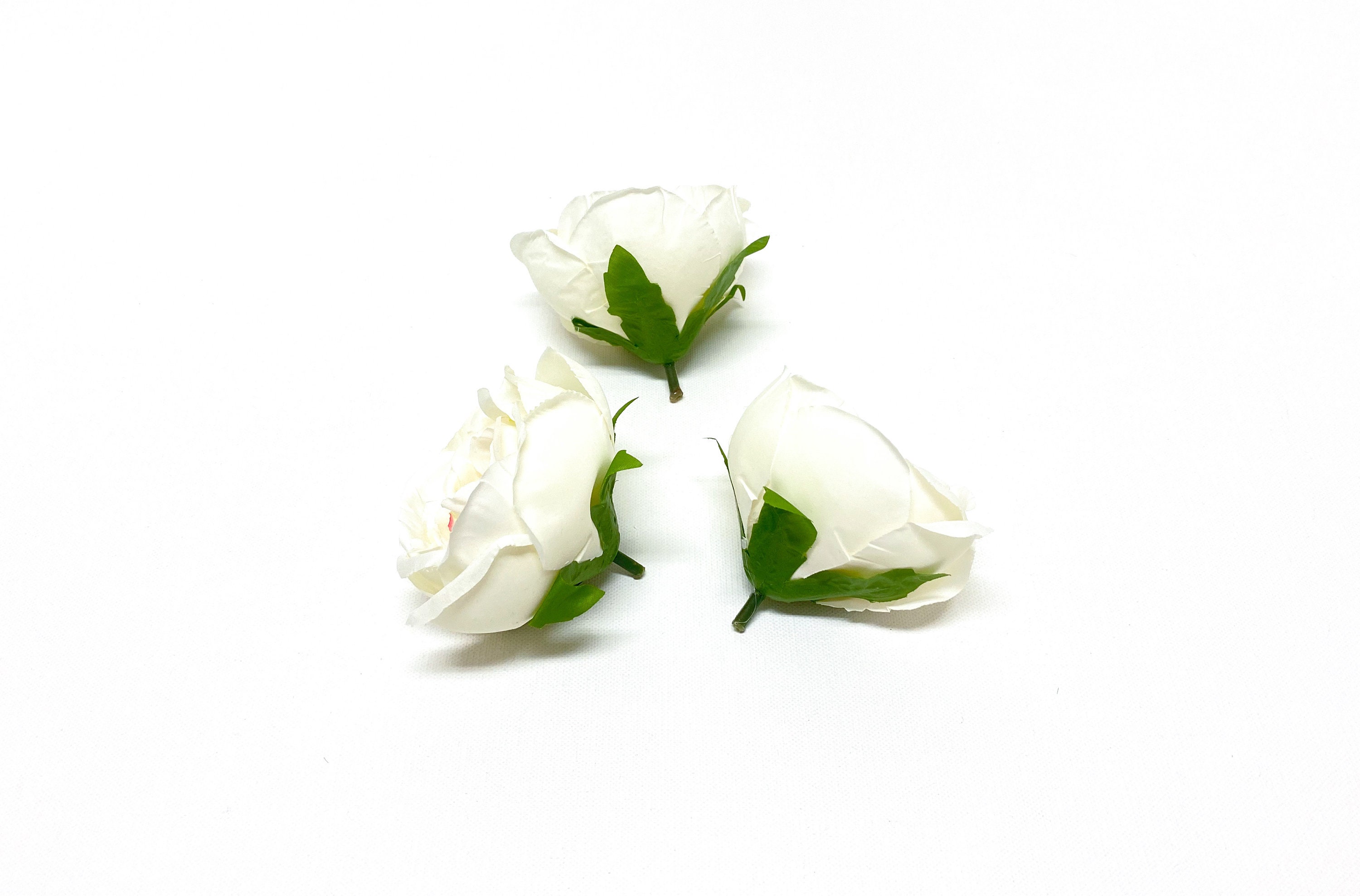 3 CREAM Artificial Cabbage Roses Artificial Flowers Silk | Etsy