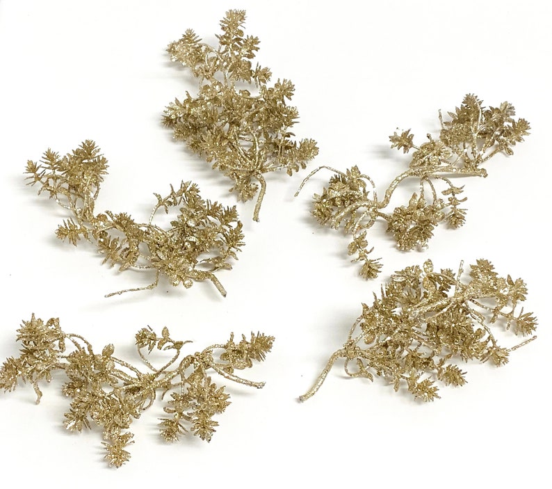 Artificial Champagne Gold Glitter Sedum Stems -artificial Flowers ...