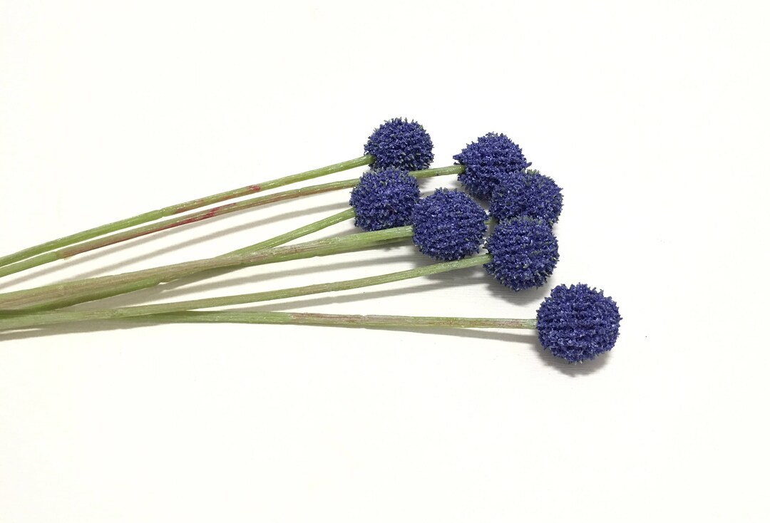 BLUE Billy Button Spray - Craspedia, Artificial Flowers, Flower Crown ...