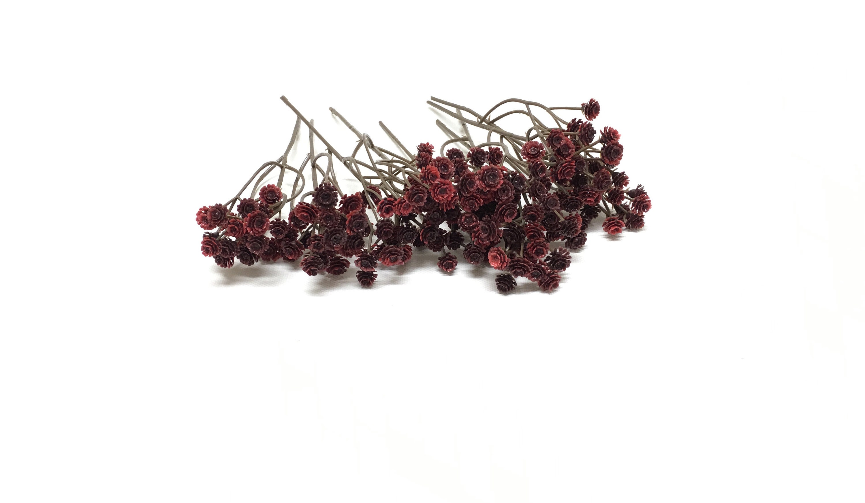 Burgundy RED Plastic Artificial Baby's Breath Clusters - Gypsophila ...