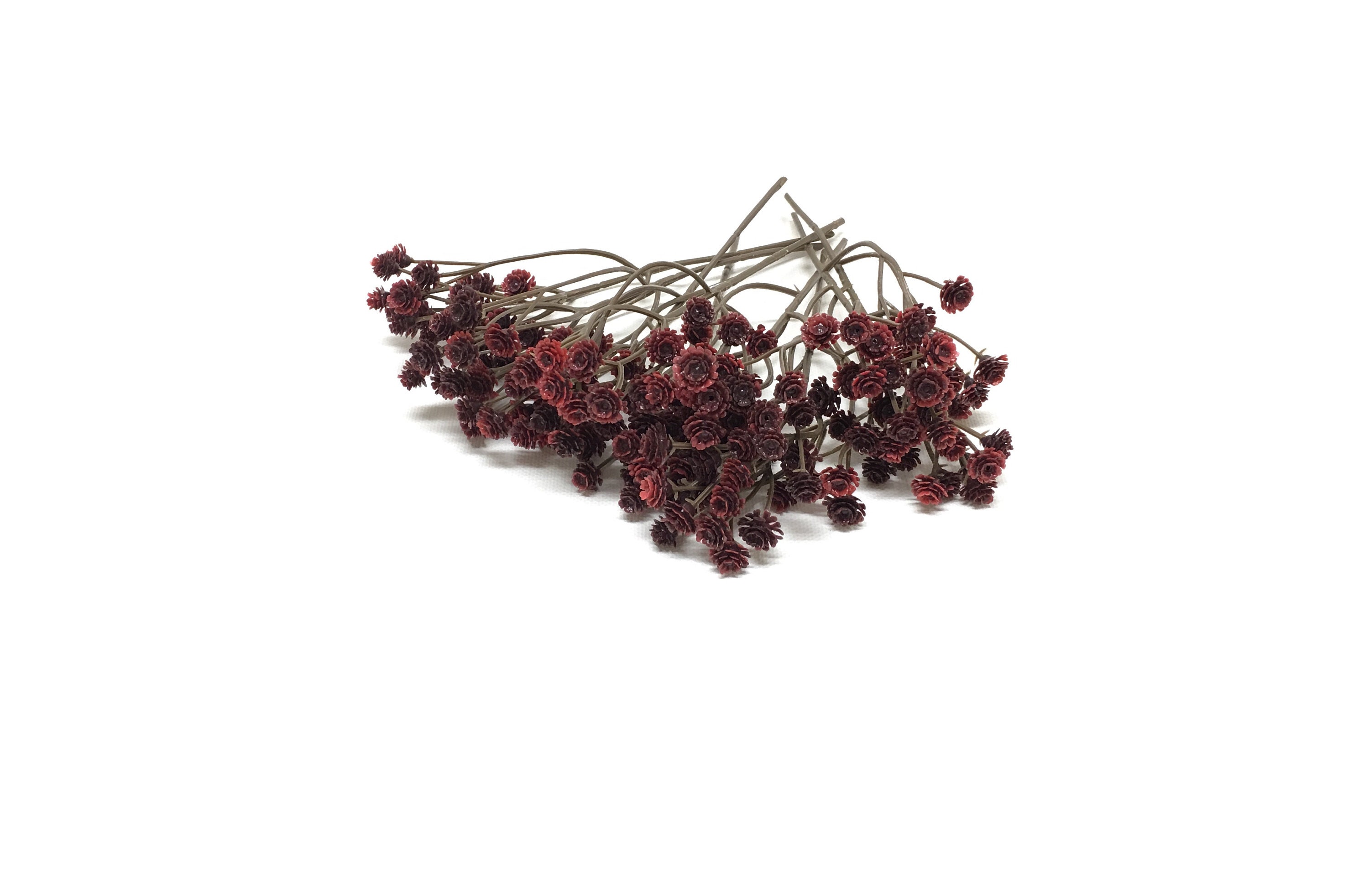 Burgundy RED Plastic Artificial Baby's Breath Clusters - Gypsophila ...