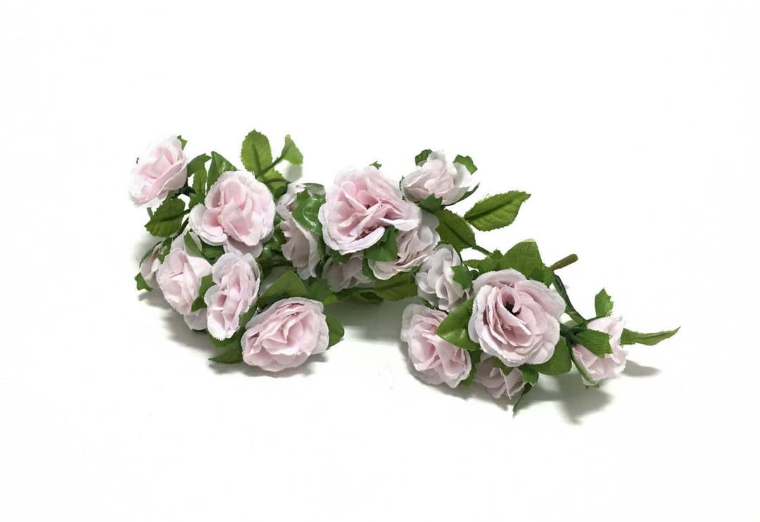 18 Small Pastel Pink Roses - MINIATURE Roses, Artificial Flowers, Silk ...