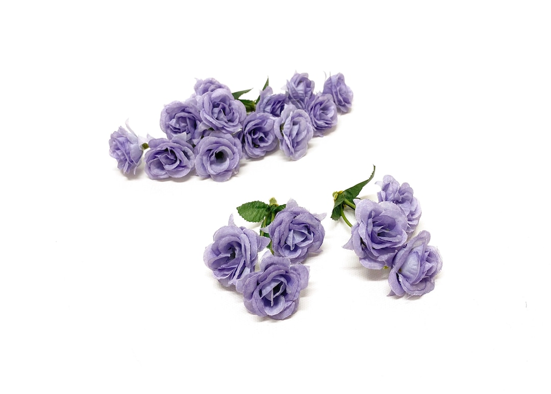 18 Artificial Lavender Mini Roses - Flower Crown, Artificial Flowers ...