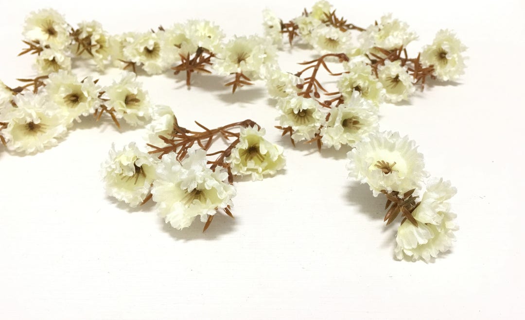 36 CREAM Artificial Button Mums - Artificial Flowers, Hair Accessories ...
