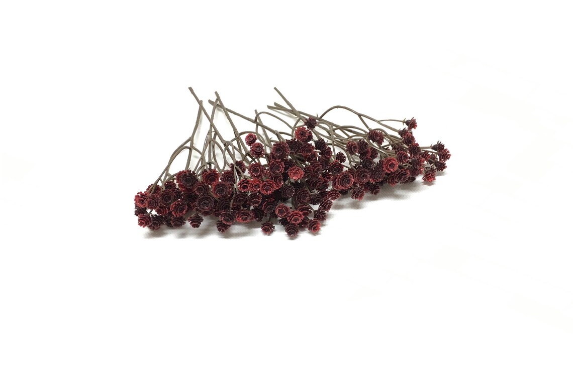Burgundy RED Plastic Artificial Baby's Breath Clusters - Gypsophila ...