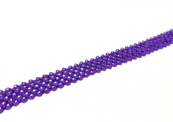 ELASTIC Waffle Crochet Ribbon in PURPLE 2 Yards X 1.5 Inches - Etsy