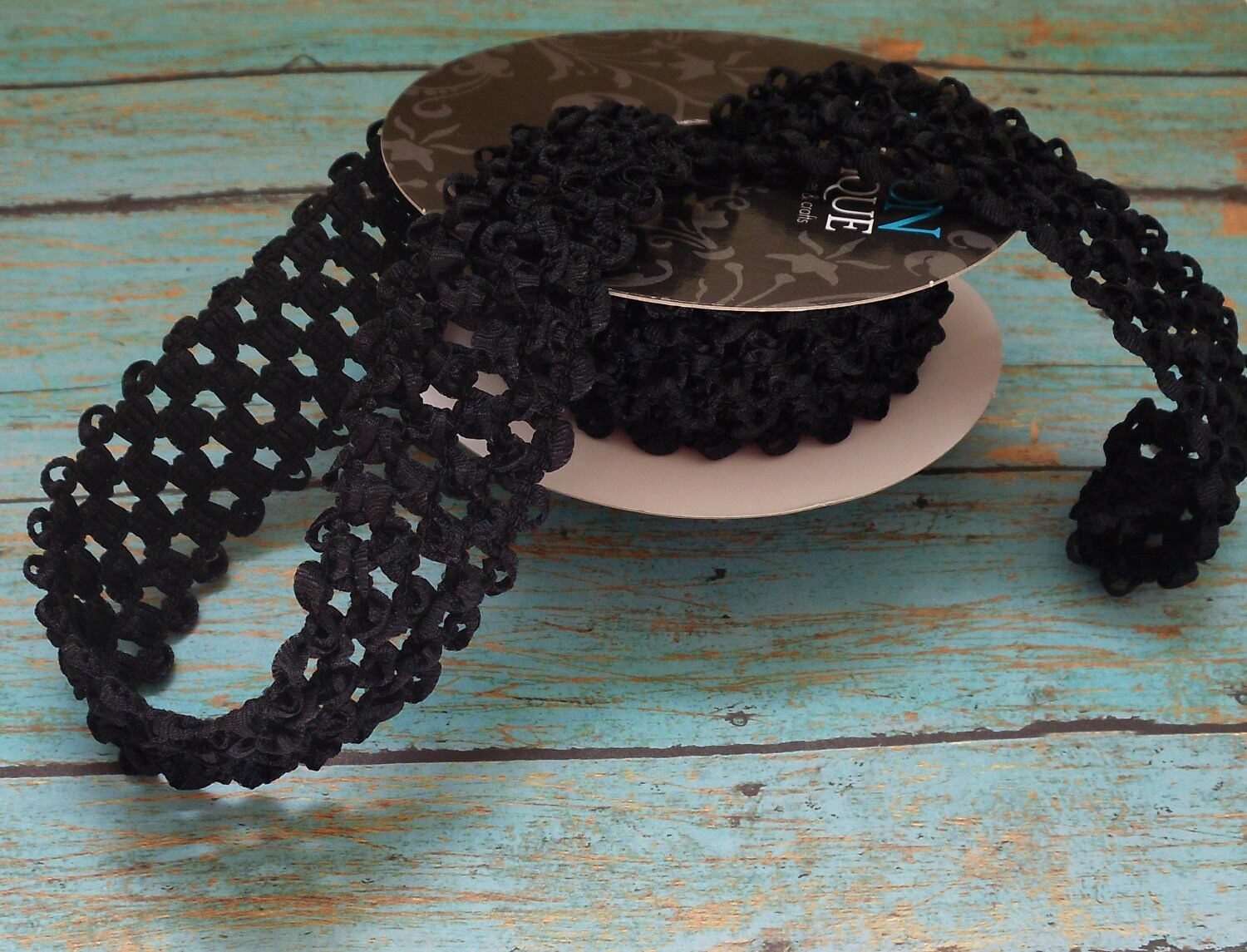 BLACK ELASTIC Waffle Crochet Ribbon 2 Yards X 1.5 Inches - Etsy