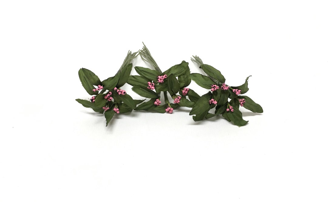 3 Sets Tiny PINK Artificial Berry Picks - Artificial Flowers ...