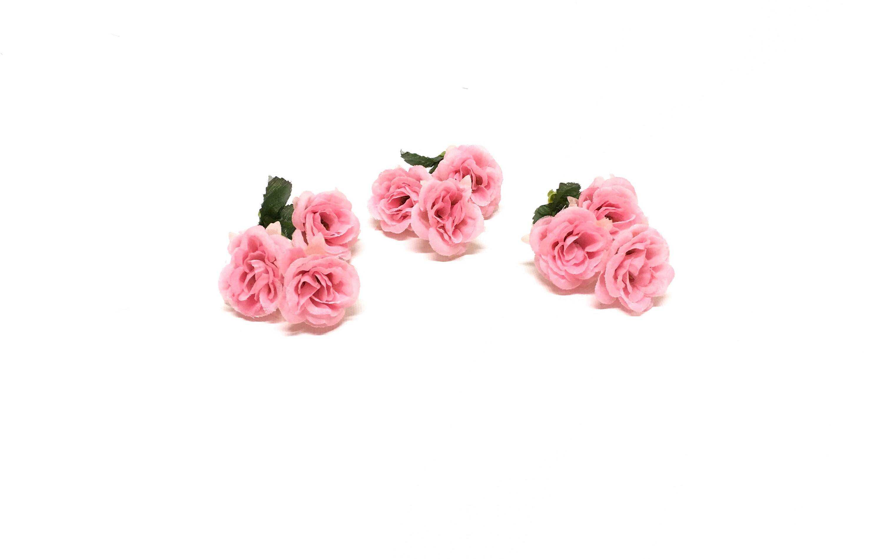 9 Pink Artificial Mini Roses Artificial Flowers Silk | Etsy