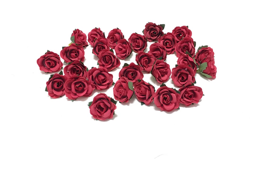 30 Artificial Miniature RED Mini Roses - Artificial Flowers, Silk ...
