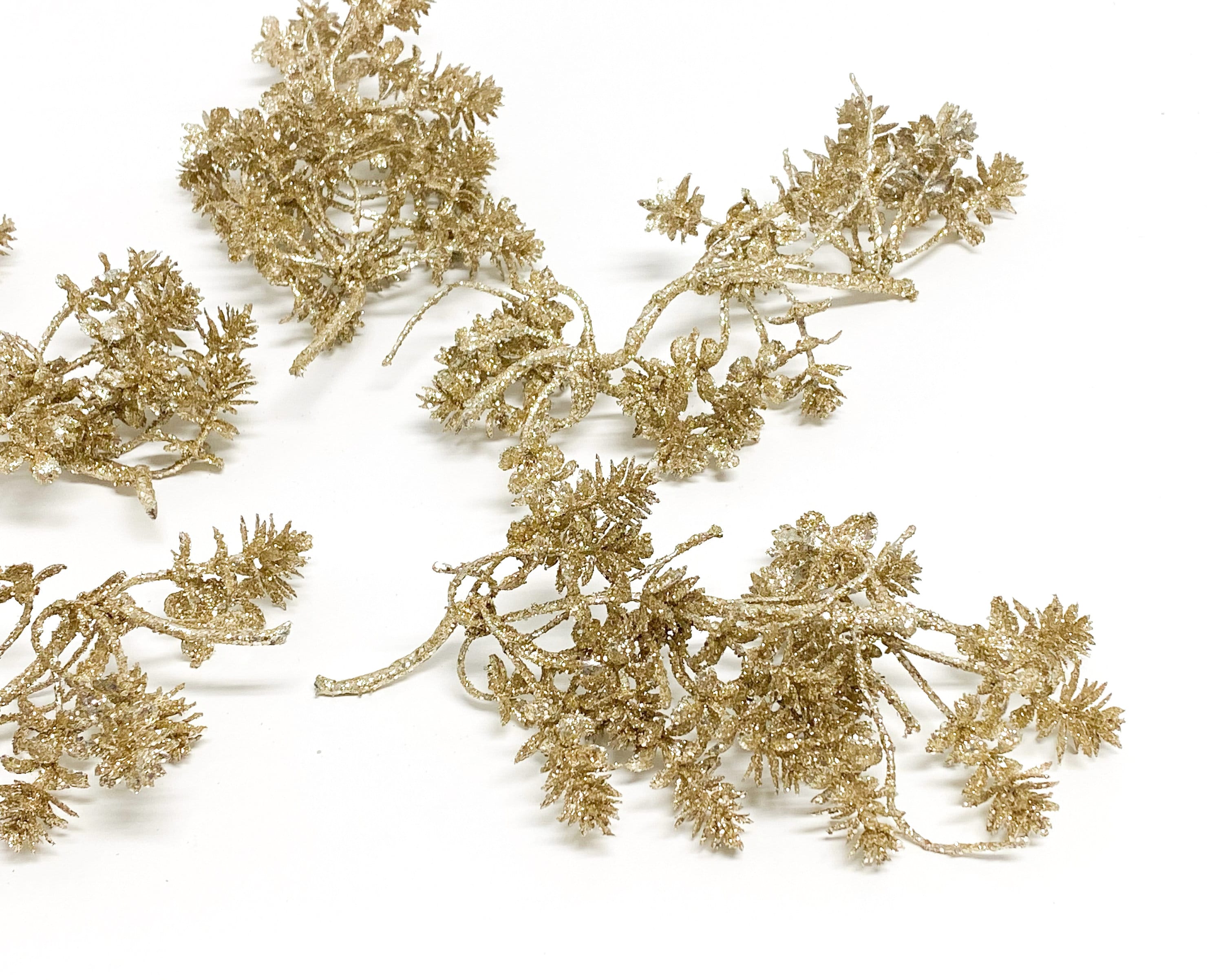 Artificial Champagne Gold Glitter Sedum Stems -artificial Flowers ...