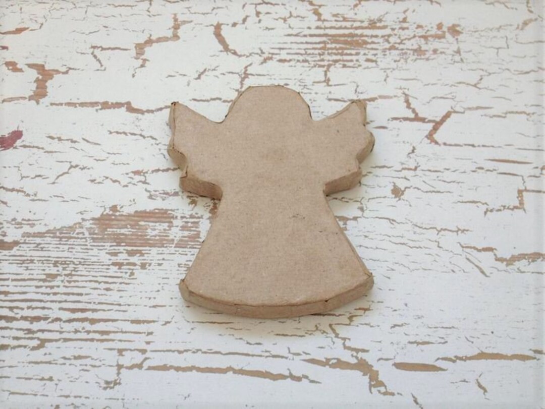 Paper Mache Ornament Unfinished Paper Mache ANGEL Christmas Ornament ...