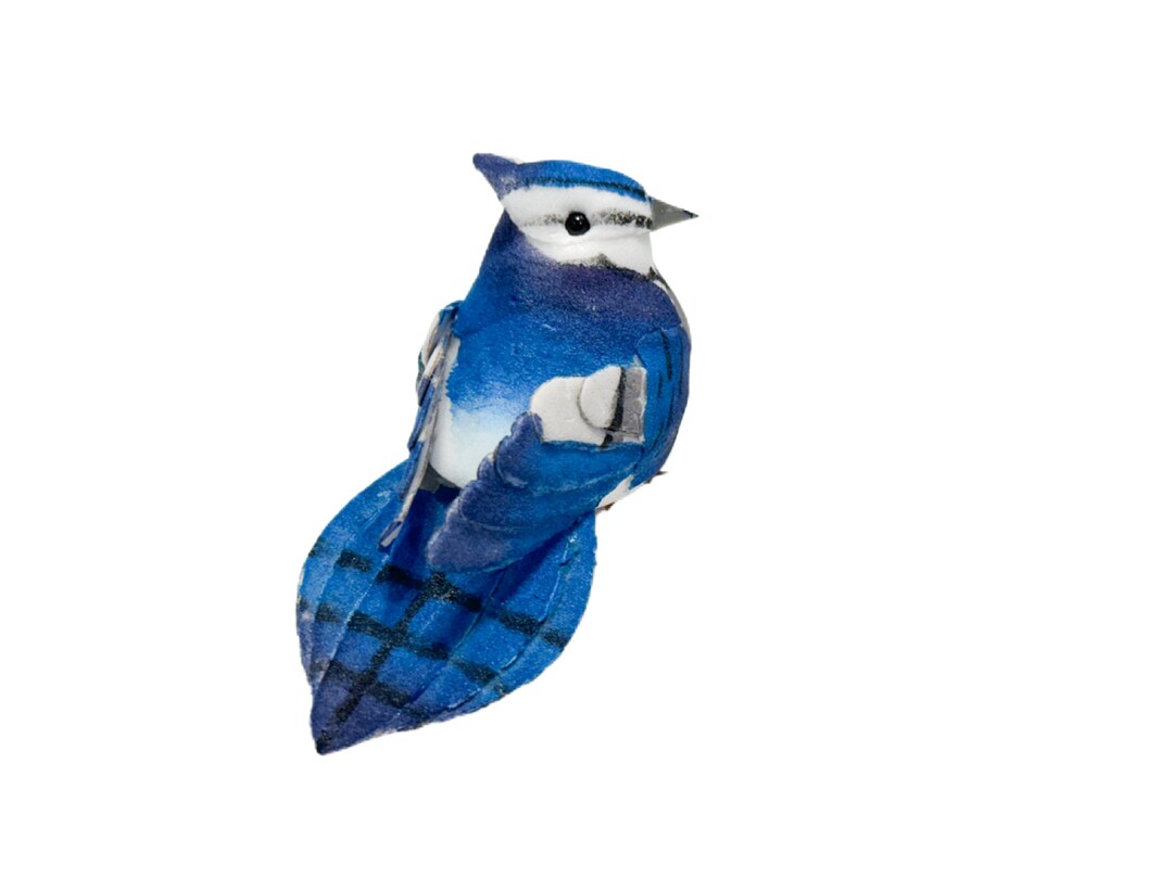Artificial BLUE JAY Bird on Clip and Wire - Craft Embellishment, Home ...