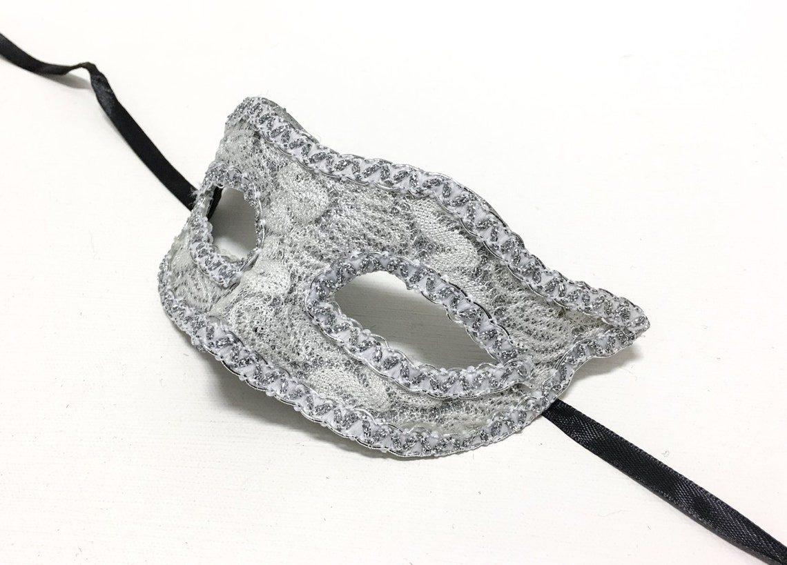 Masquerade Mask SILVER LACE Half Mask Costume Party Mask - Etsy