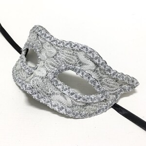 Masquerade Mask SILVER LACE Half Mask Costume Party Mask - Etsy
