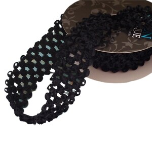 BLACK ELASTIC Waffle Crochet Ribbon 2 Yards X 1.5 Inches for Crafts ...