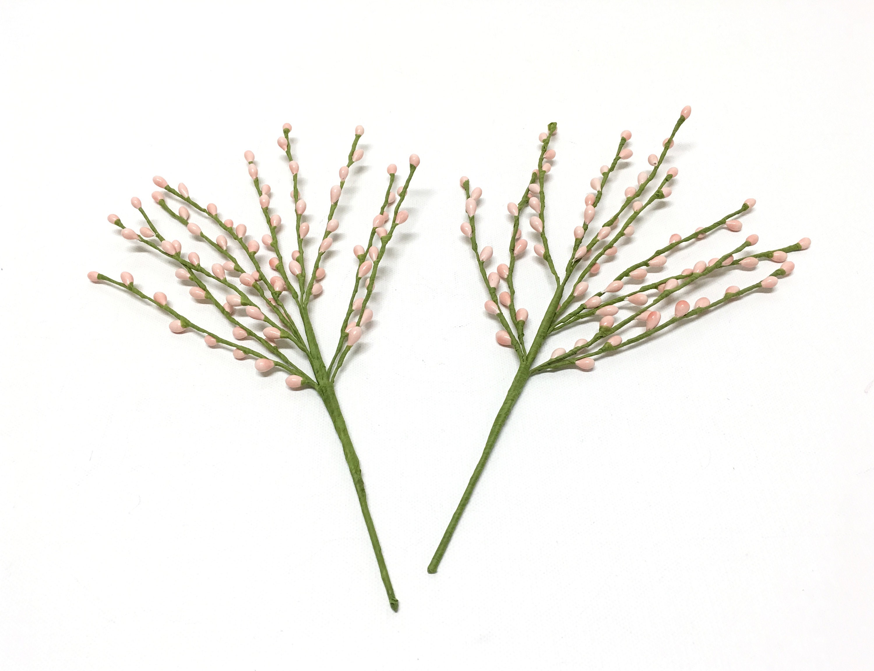 2 Light BLUSH Peachy Pink Pip Berry Picks Flower Pick | Etsy