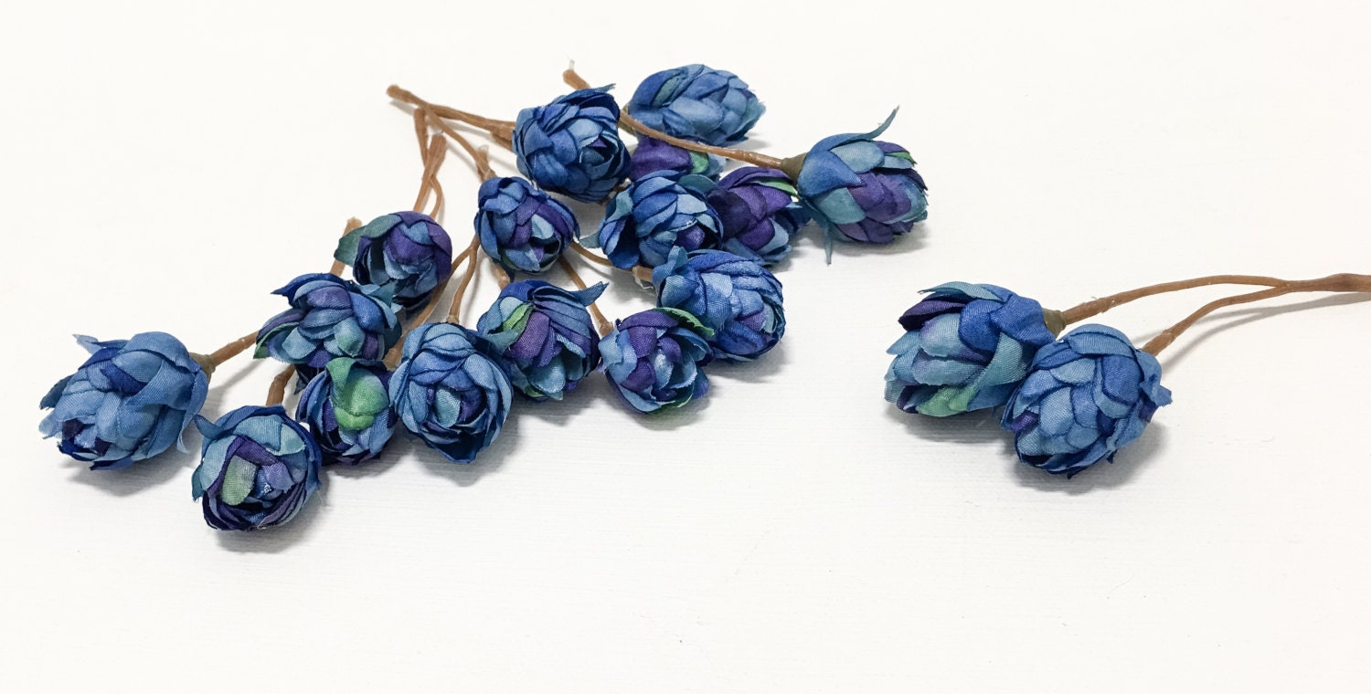Artificial BLUE Hops Blossoms Artifial Flowers Silk | Etsy