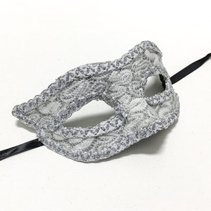 Masquerade Mask SILVER LACE Half Mask Costume Party Mask - Etsy