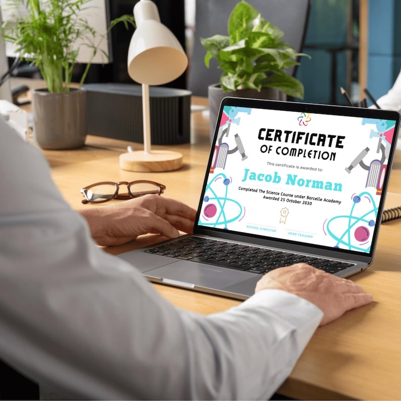 Science Certificate of Completion Template | Editable PDF for Students ...