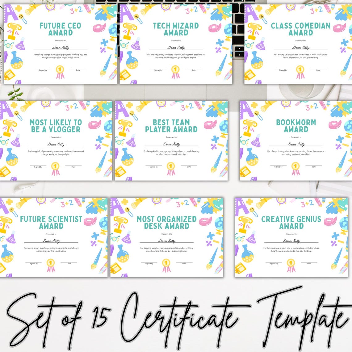 Editable Student Award Certificates | Set of 15 End of Year Funny ...