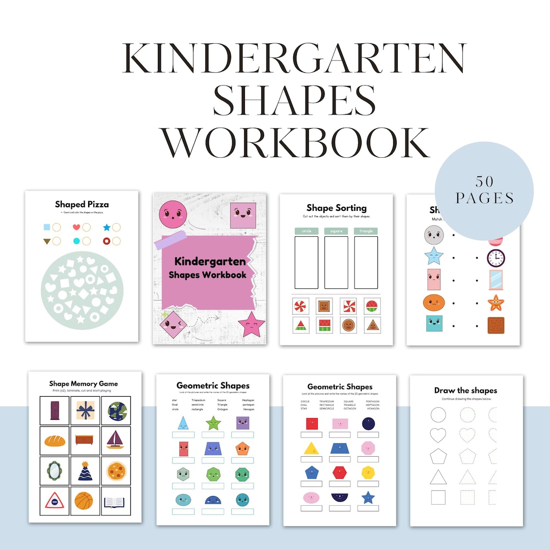 Kindergarten Shapes Workbook Printable PDF, Learn and Trace Shapes ...