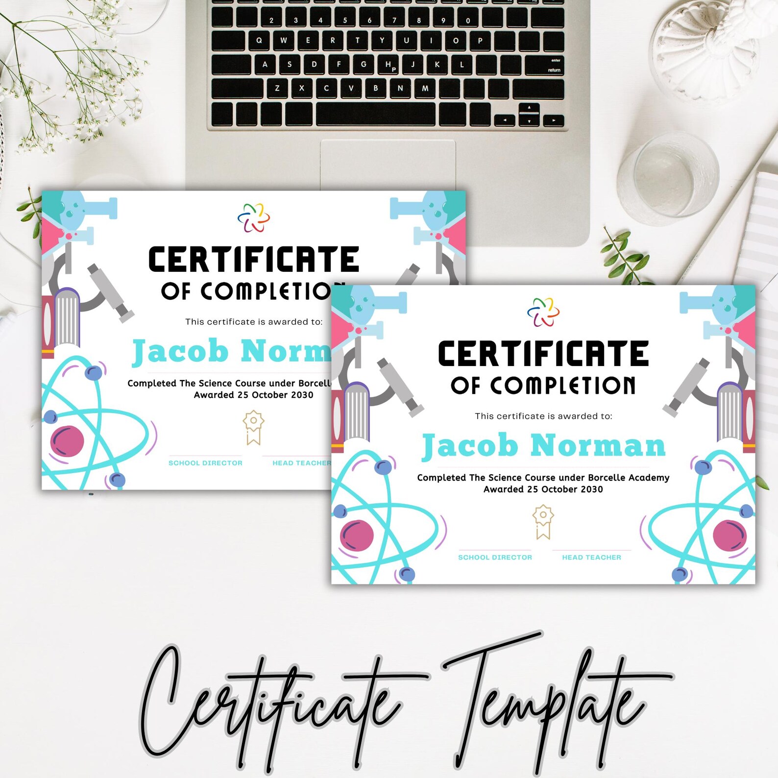 Science Certificate of Completion Template | Editable PDF for Students ...