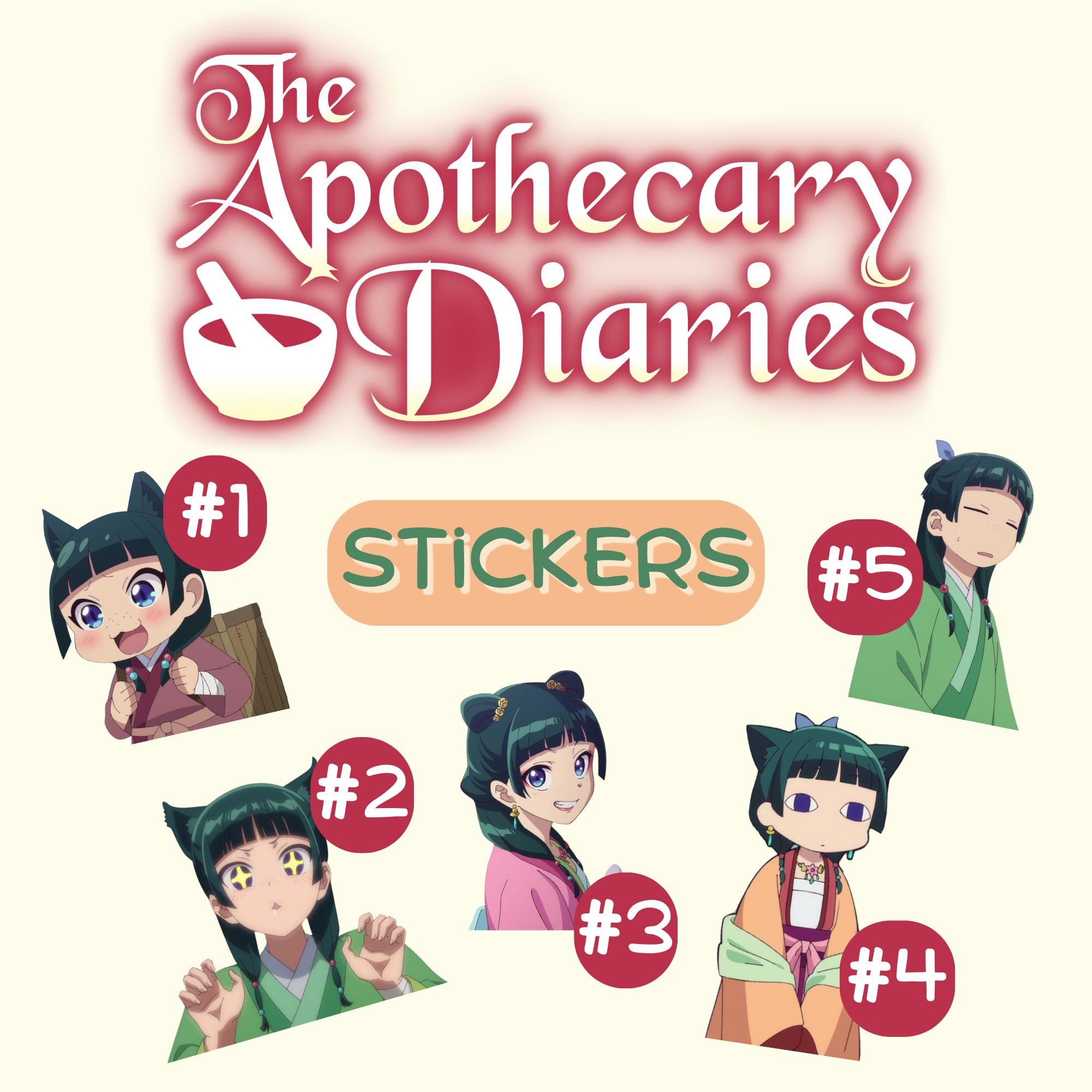 Mao Mao Sticker Bundle 5 Pack Apothecary Diaries Cute Anime Stickers ...