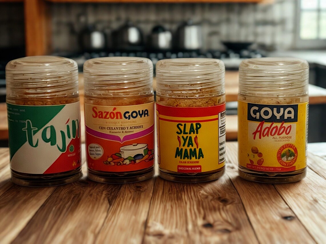 Mini Seasoning Shakers | Tiktok Viral Gift | Adobo, Sazón, Hot Sauce ...